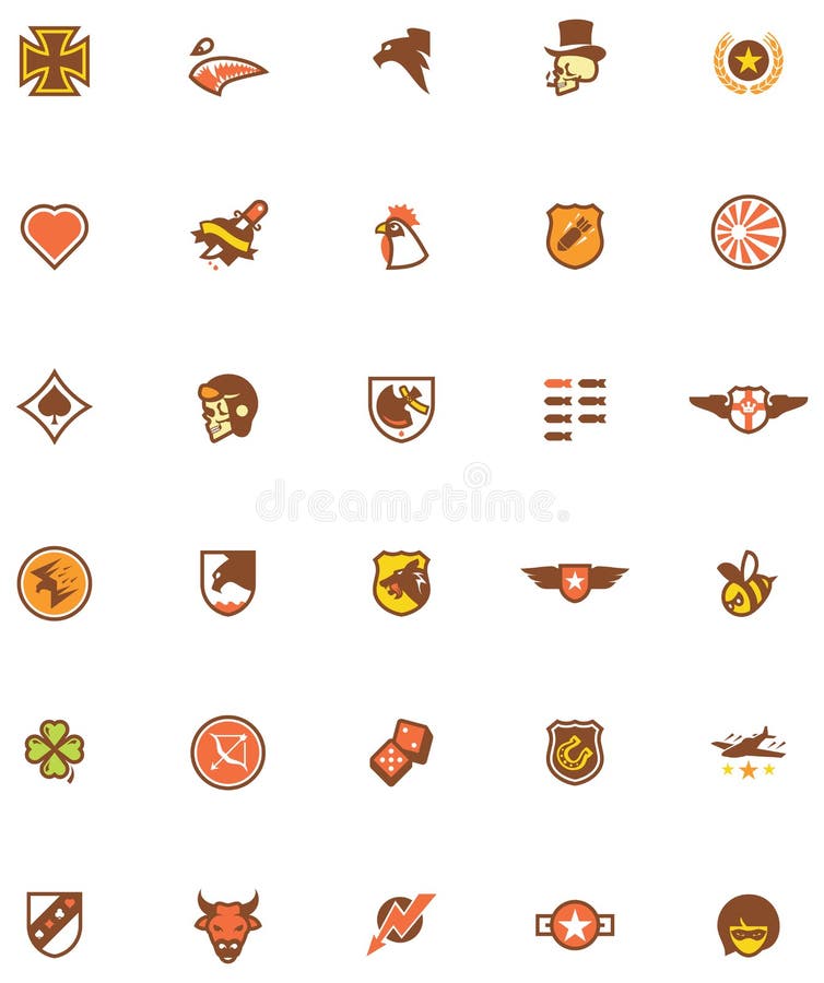 WW2 Styled Military Emblem Set Stock Vector - Illustration of allies ...