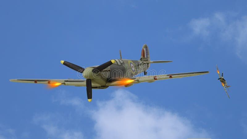 Ww2 Supermarine Spitfire 3d Model in Flight Stock Photo - Image of ...