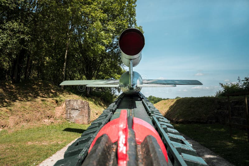WW2 V1 Rocket Flying Nazi Germany Bomb on Launch Ramp Aiming at Great ...