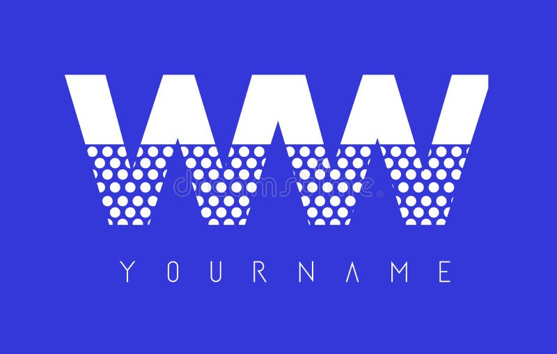 WW W Dotted Letter Logo Design with Blue Background. Stock Vector ...