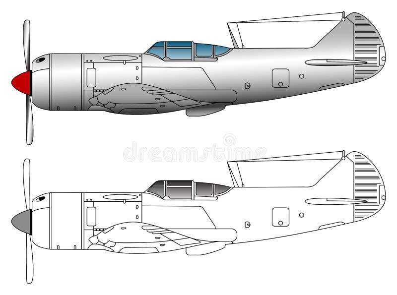 WW2 Fighter Plane Vector Art Stock Vector - Illustration of fuselage ...