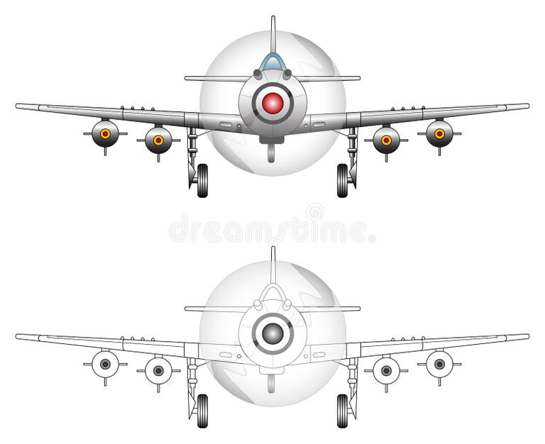 WW2 Fighter Plane Vector Art Stock Vector - Illustration of force ...