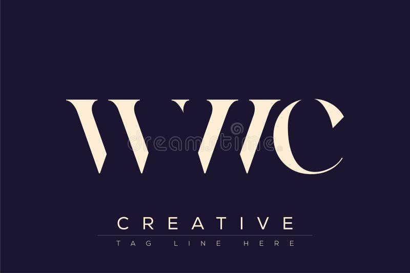 WWC Abstract Letter Logo Design Stock Vector - Illustration of font ...