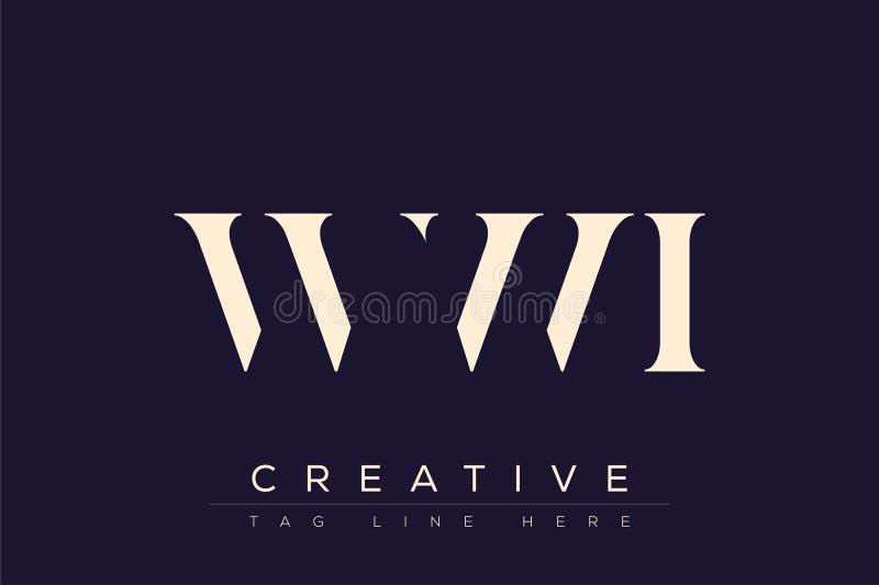 WWI Abstract Letter Logo Design Stock Vector - Illustration of badge ...