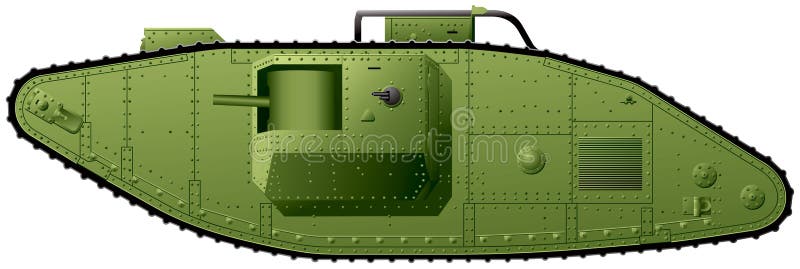WWI-tank Brits Teken V vector illustratie. Illustration of militair ...