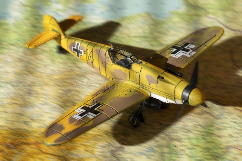WWII German Fighter Plane Model on a Map Stock Image - Image of third ...