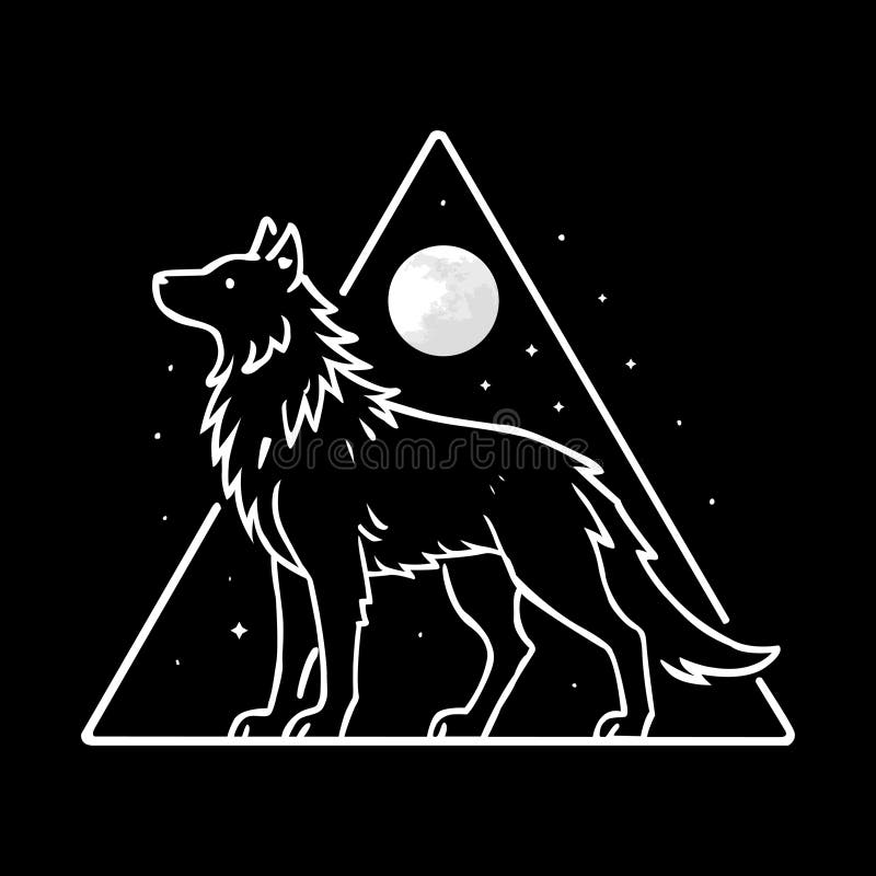 Wolves and Triangle – Silhouette Vector Illustration Stock Illustration ...