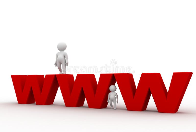 Www with 3d men stock illustration. Illustration of render - 14492327