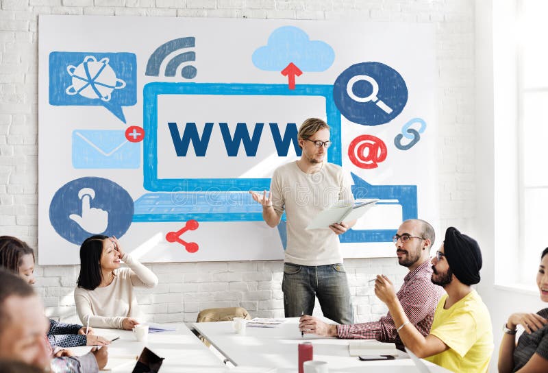 WWW-de Technologieconcept Van De Netwerk Online Verbinding Stock ...