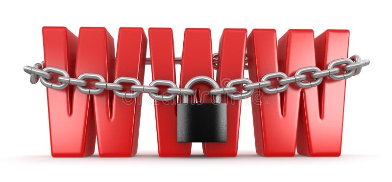 WWW En Slot (het Knippen Inbegrepen Weg) Stock Illustratie ...