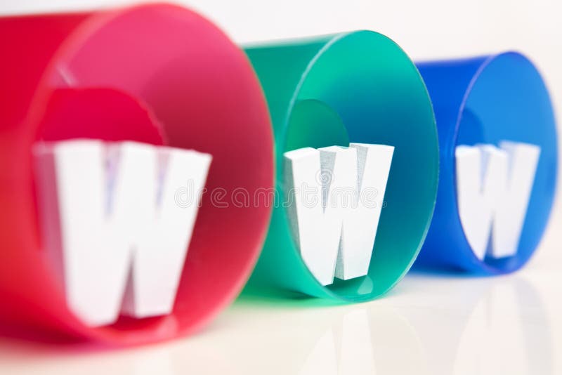 WWW inside RGB tube stock photo. Image of blue, internet - 10135852