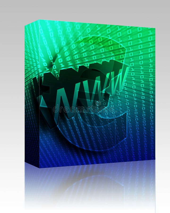WWW Internet box package stock illustration. Illustration of online ...