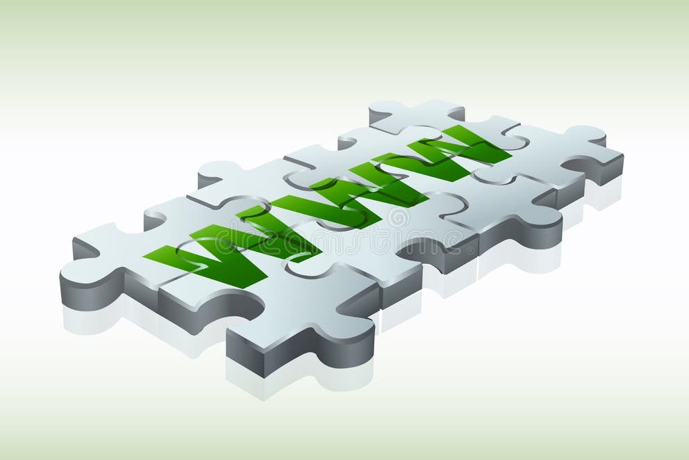 Www on jigsaw puzzle stock illustration. Illustration of cursor - 16886557