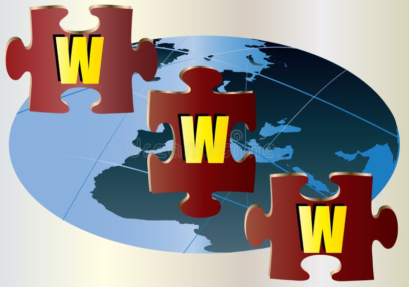 WWW Jigsaw Puzzle stock vector. Illustration of internet - 6805365