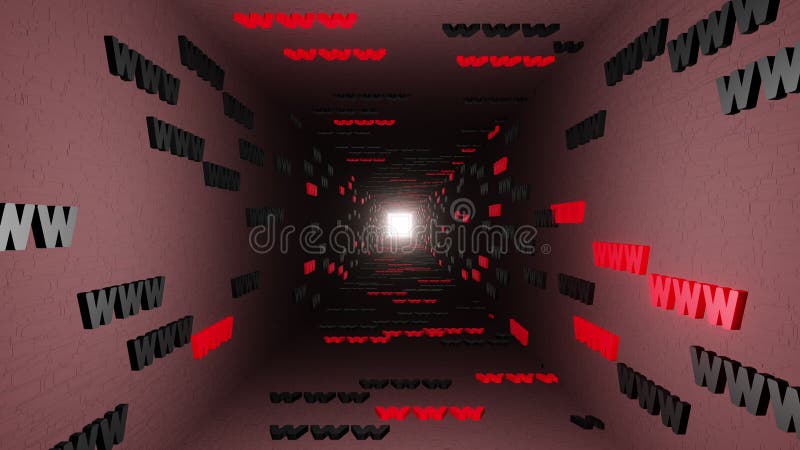 WWW Symbols Sign on Black Background 3d Render. Hypertext Transfer ...