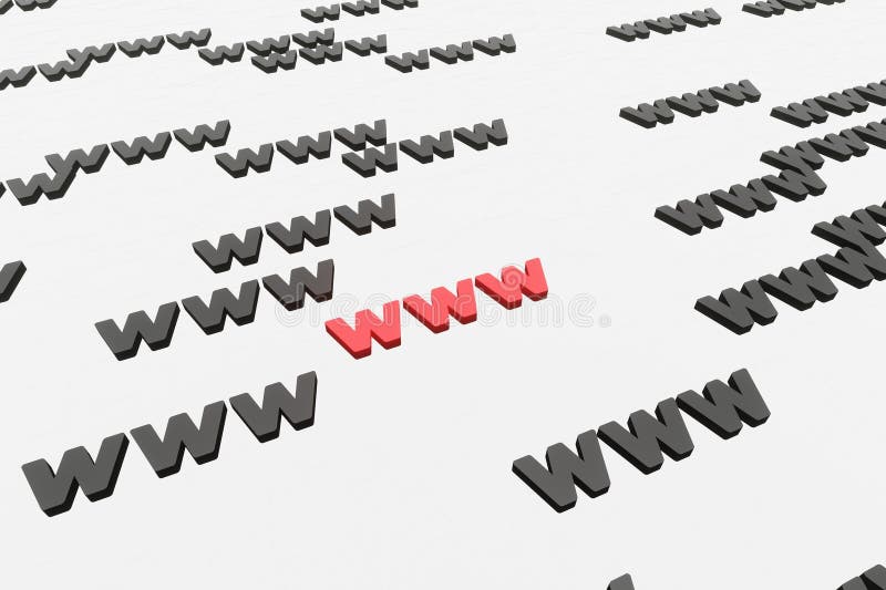 WWW Symbols Sign on White Background 3d Render. Hypertext Transfer ...