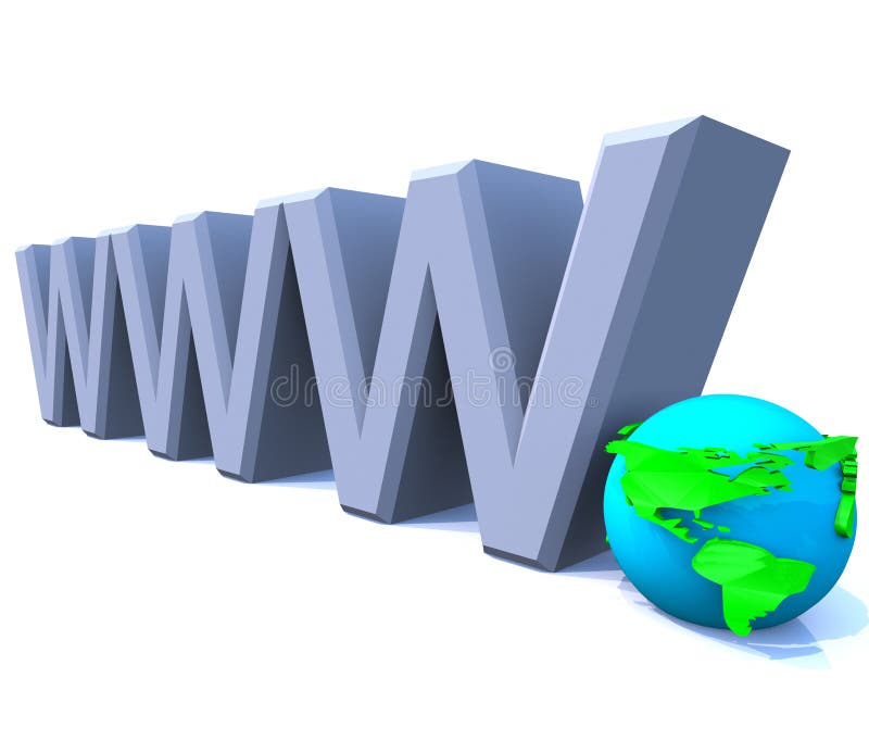 Www World Wide Web Internet with Globe - America Stock Illustration ...
