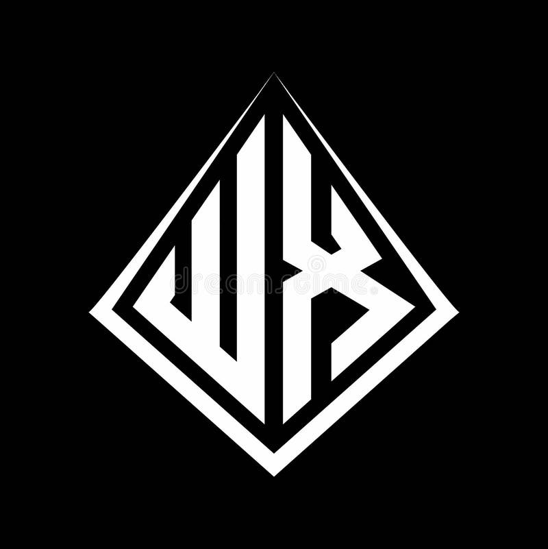 WX Logo Letters Monogram with Prisma Shape Design Template Stock Vector ...