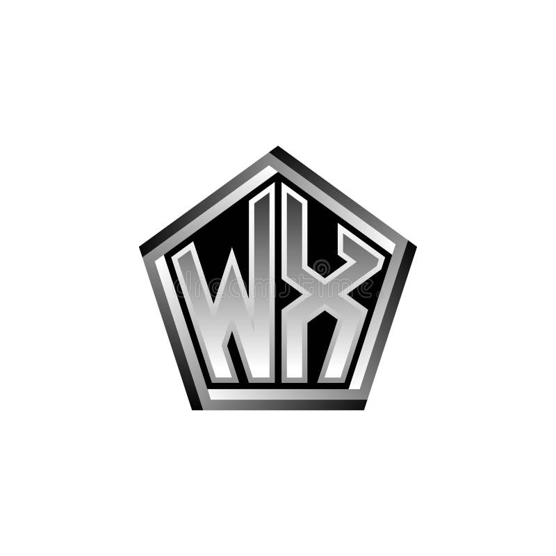WX Logo Monogram Silver Geometric Modern Design Stock Vector ...