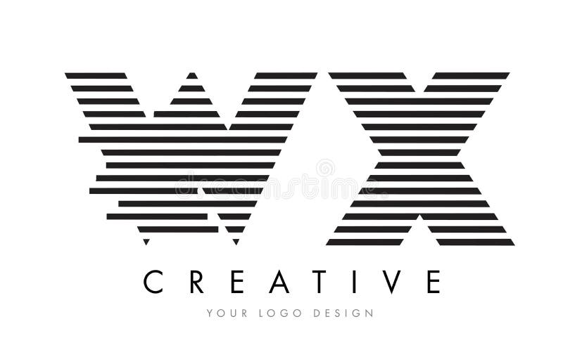WX W X Zebra Letter Logo Design with Black and White Stripes Stock ...