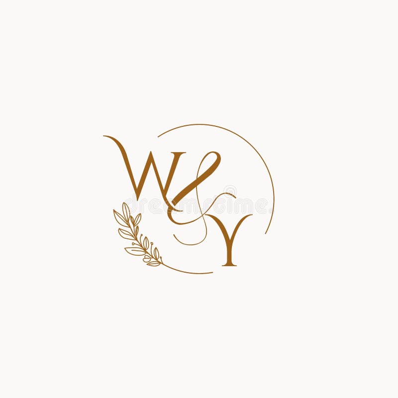 WY Initial Wedding Monogram Logo Stock Illustration - Illustration of ...