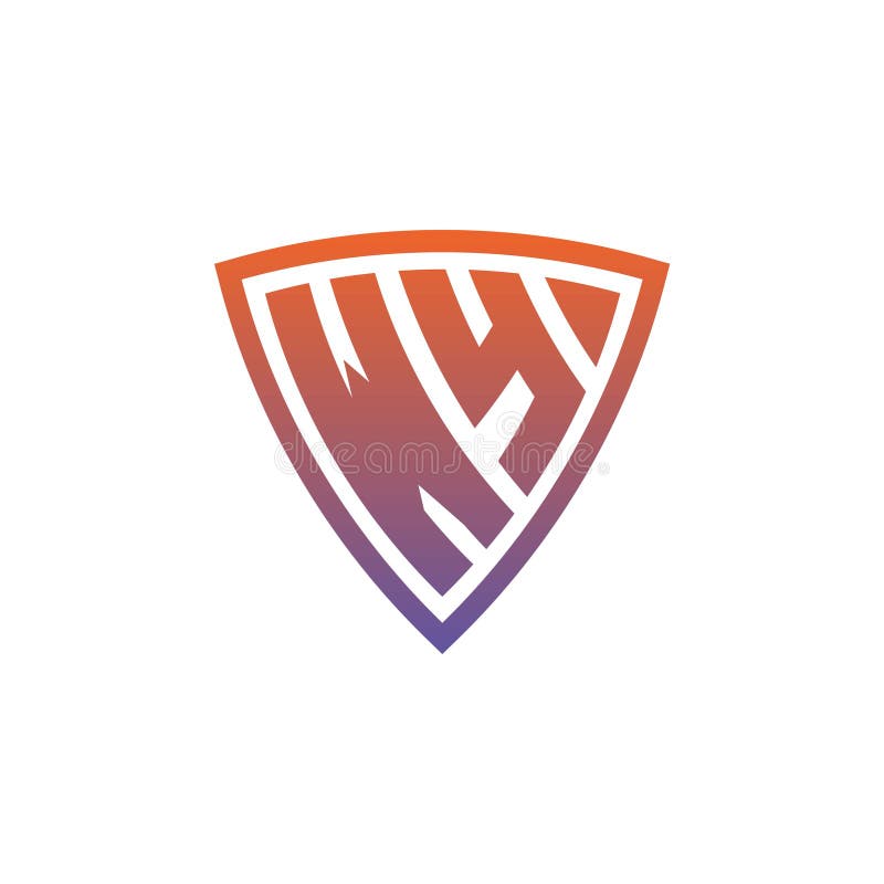 WY Logo Shield Monogram Gradient Style Design Stock Vector ...