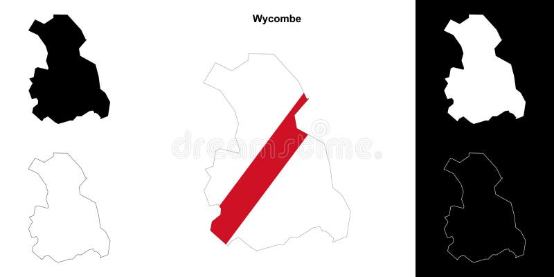 Wycombe outline map stock vector. Illustration of detailed - 334906795