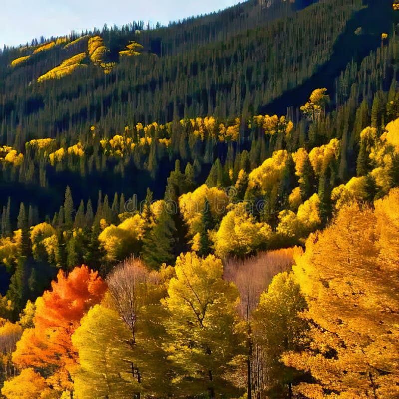 Wyoming Fall Landscape stock illustration. Illustration of wilderness ...