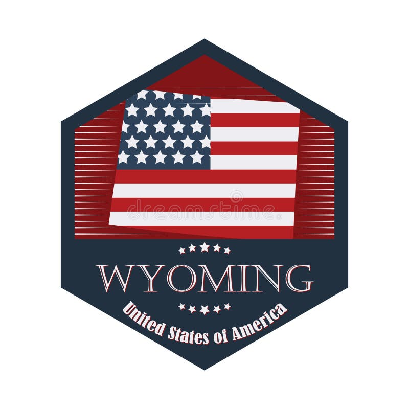 Wyoming Label. Vector Illustration Decorative Design Stock Vector ...