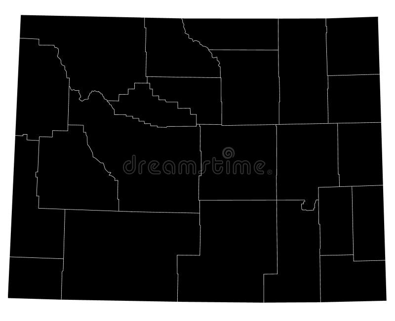 Wyoming Map. High Detailed Illustration Map - Outline Wyoming State Map ...