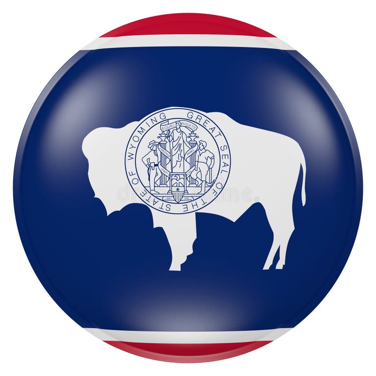 Wyoming State flag button stock illustration. Illustration of wyoming ...