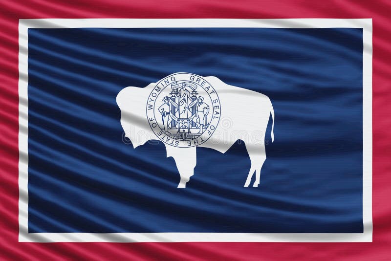 Wyoming State Flag Wave Close Up, Wyoming Flag Stock Image - Image of ...