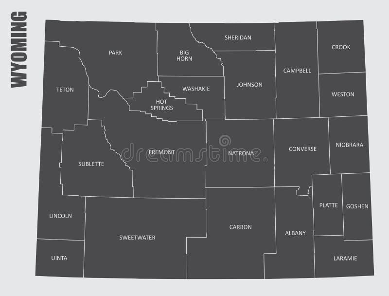 Wyoming State map stock vector. Illustration of sign - 184119340