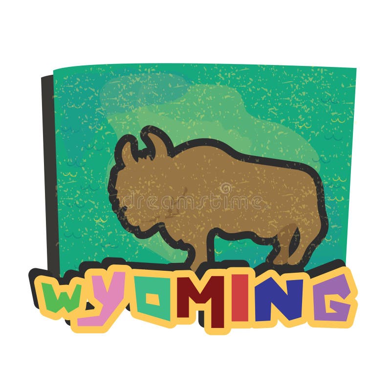 Wyoming State Map. Vector Illustration Decorative Design Stock ...