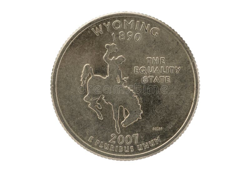 Wyoming State Quarter Coin stock image. Image of cutout - 41671887