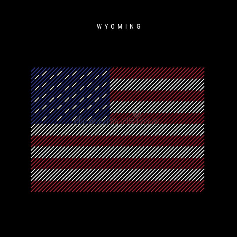 Wyoming US State Hatched Silhouette Map of Slanted Lines Pattern. Flat ...
