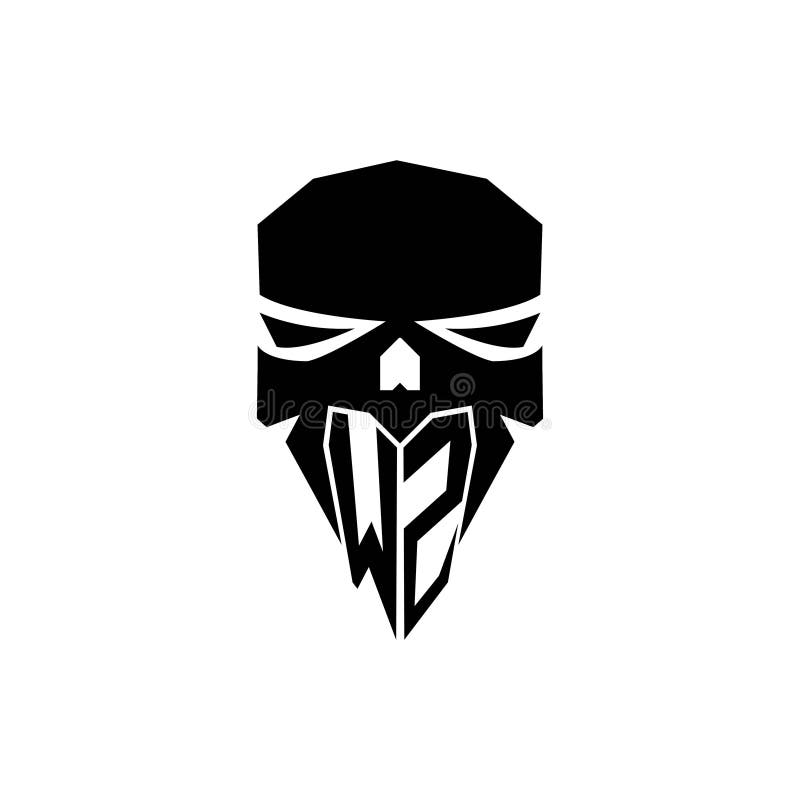 WZ Initial Head Skull ESport Logo Stock Vector - Illustration of head ...