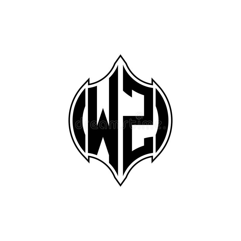 WZ Logo Monogram Geometric Shield Shape Style Stock Vector ...