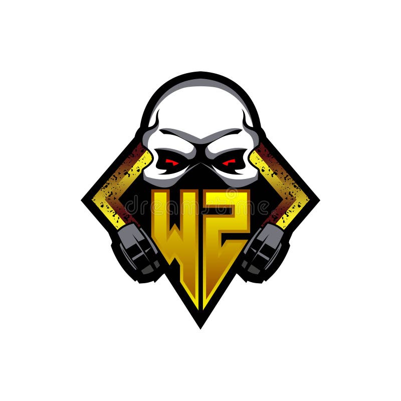 WZ Logo Monogram with Skull Shape Designs Template Stock Vector ...