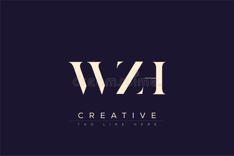 WZH Abstract Letter Logo Design Stock Vector - Illustration of abstract ...