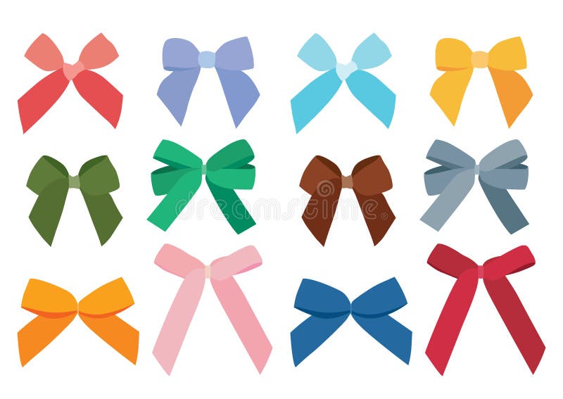 Bow Colour Design and Multicolored Bow Colorful Stock Illustration ...