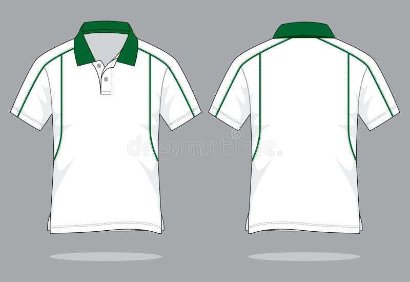 Polo Shirt Design Vector with White/Green Colors. Stock Illustration ...