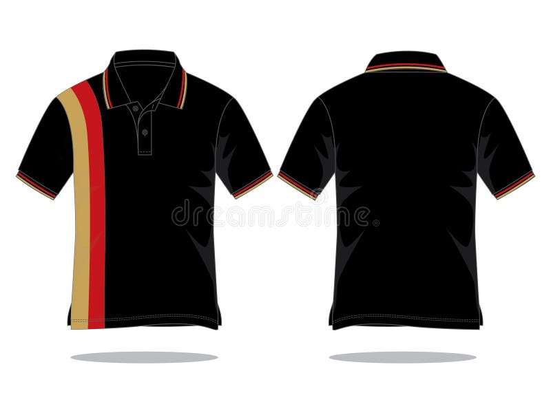 Polo Shirt Design Vector with Black/Red/Golden Colors. Stock ...