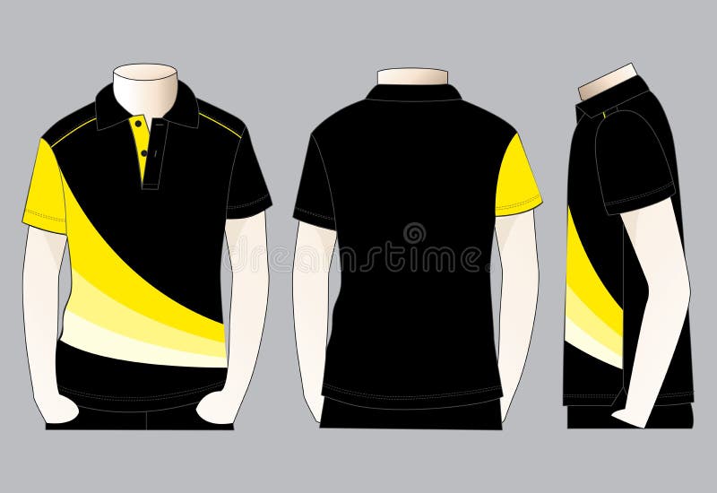 Polo Shirt Design Vector With Black Yellow Colors Stock Illustration