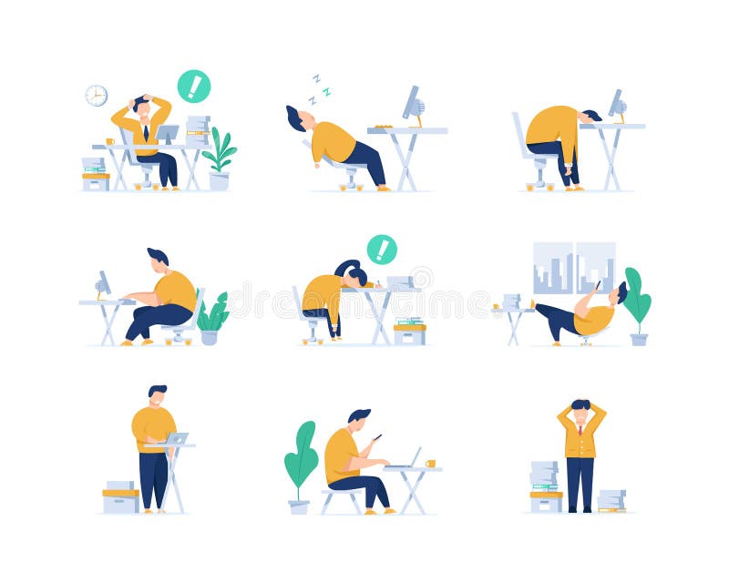 Exhausted,Burnout Concept,Long Working Day,Frustrated Worker Stock ...