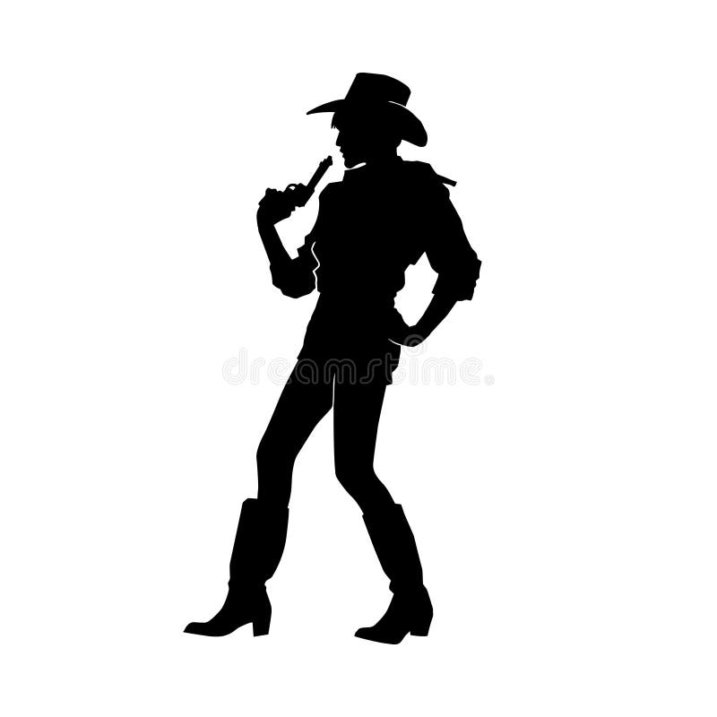 Cowboy Silhouette Standing Stock Illustrations – 407 Cowboy Silhouette ...