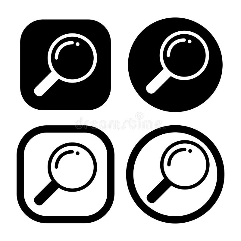 Magnifying Glass Icon. Research or Observation Symbol Stock Vector ...