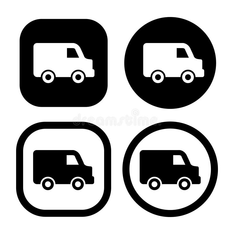 Cargo Van Vehicle Vector Icon Illustration. Van Car Sign. Multi Purpose ...