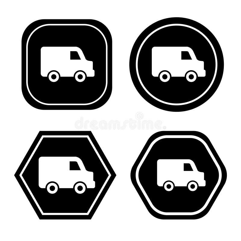 Cargo Van Vehicle Vector Icon Illustration. Van Car Sign. Multi Purpose ...