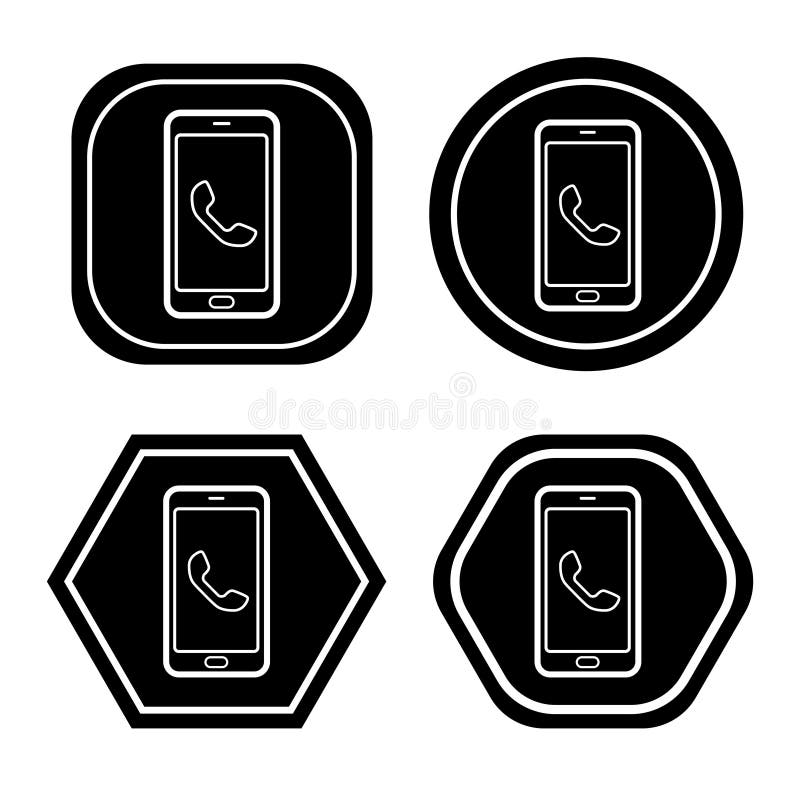 Smartphone Screen Lineart Icon Illustration. Digital Mobile Phone ...
